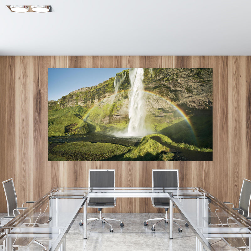 Office Poster - Regenbogen Wasserfall - Rueckwand24