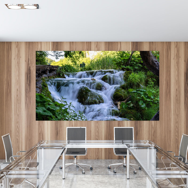 Office Poster - Wasserfall im Nationalpark Plitvicer Seen - Rueckwand24