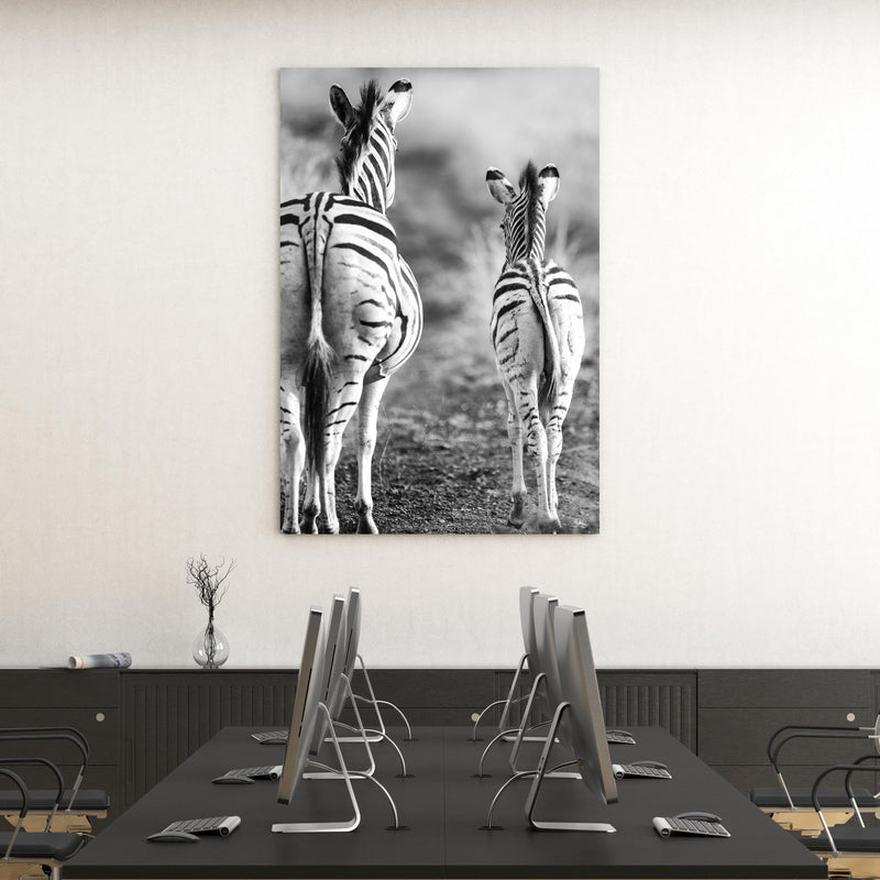 Office Poster - Zebra - schwarz-weiß - Rueckwand24