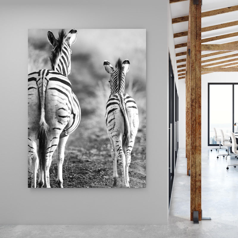 Office Poster - Zebra - schwarz-weiß - Rueckwand24