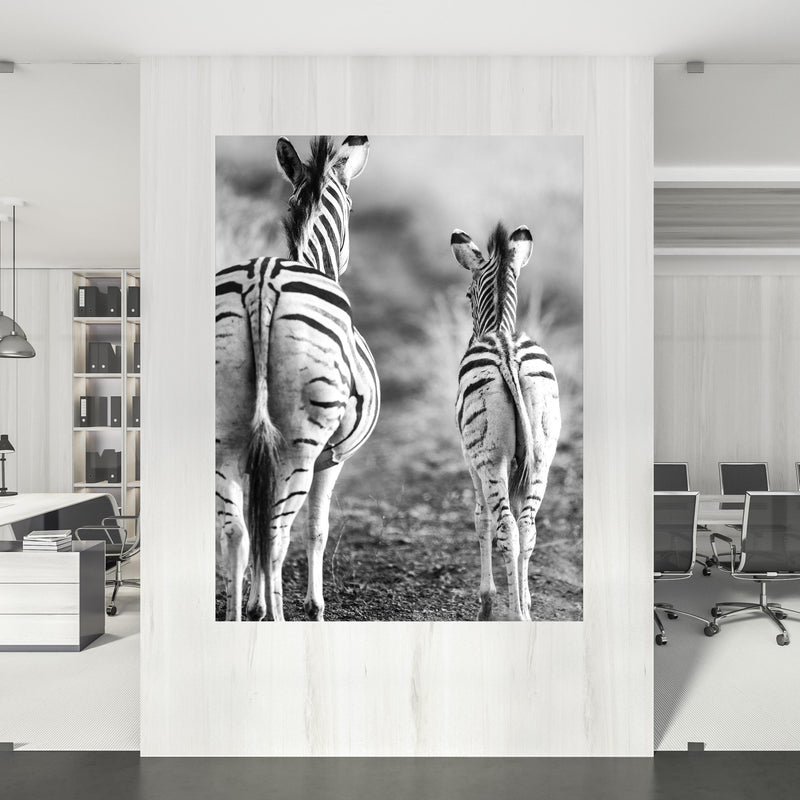 Office Poster - Zebra - schwarz-weiß - Rueckwand24